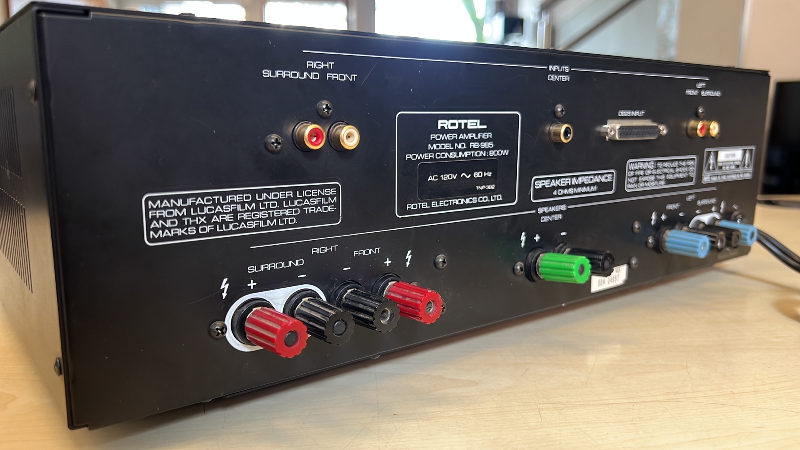 ROTEL RB985 THX 5x 100 watts - Loja HIFICLUB